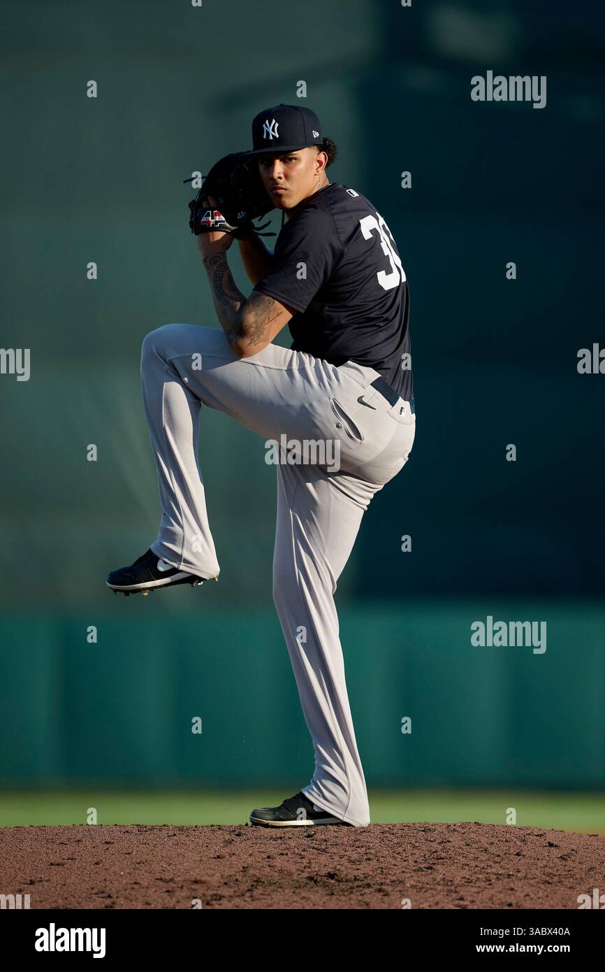 New York Yankees pitcher Carlos Lagrange (30) during an MLB Spring ...