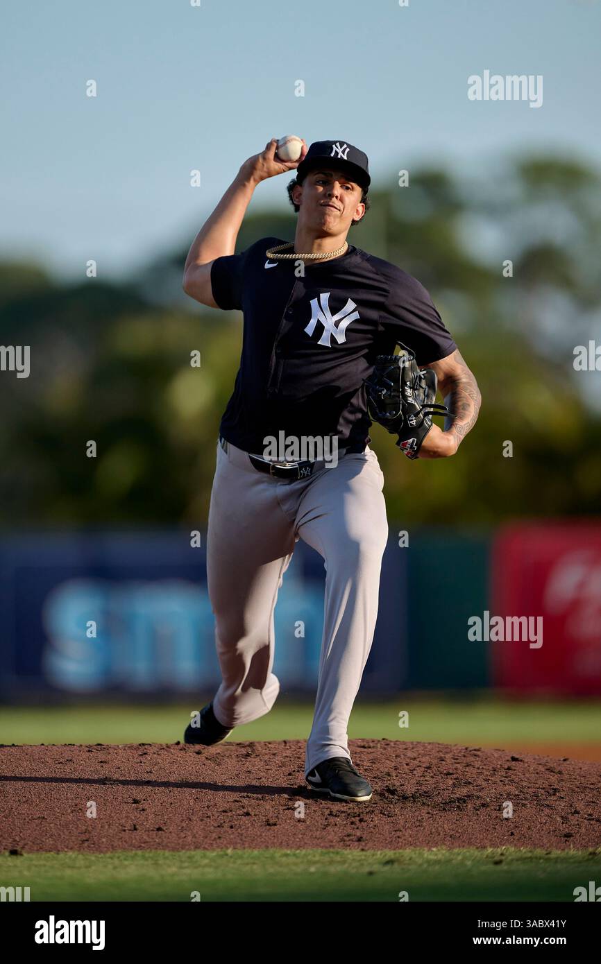 New York Yankees pitcher Carlos Lagrange (30) during an MLB Spring ...