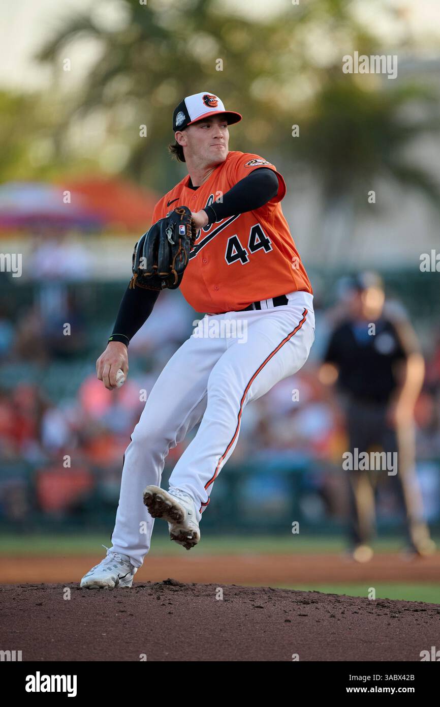 Baltimore Orioles pitcher Patrick Reilly (44) during an MLB Spring ...