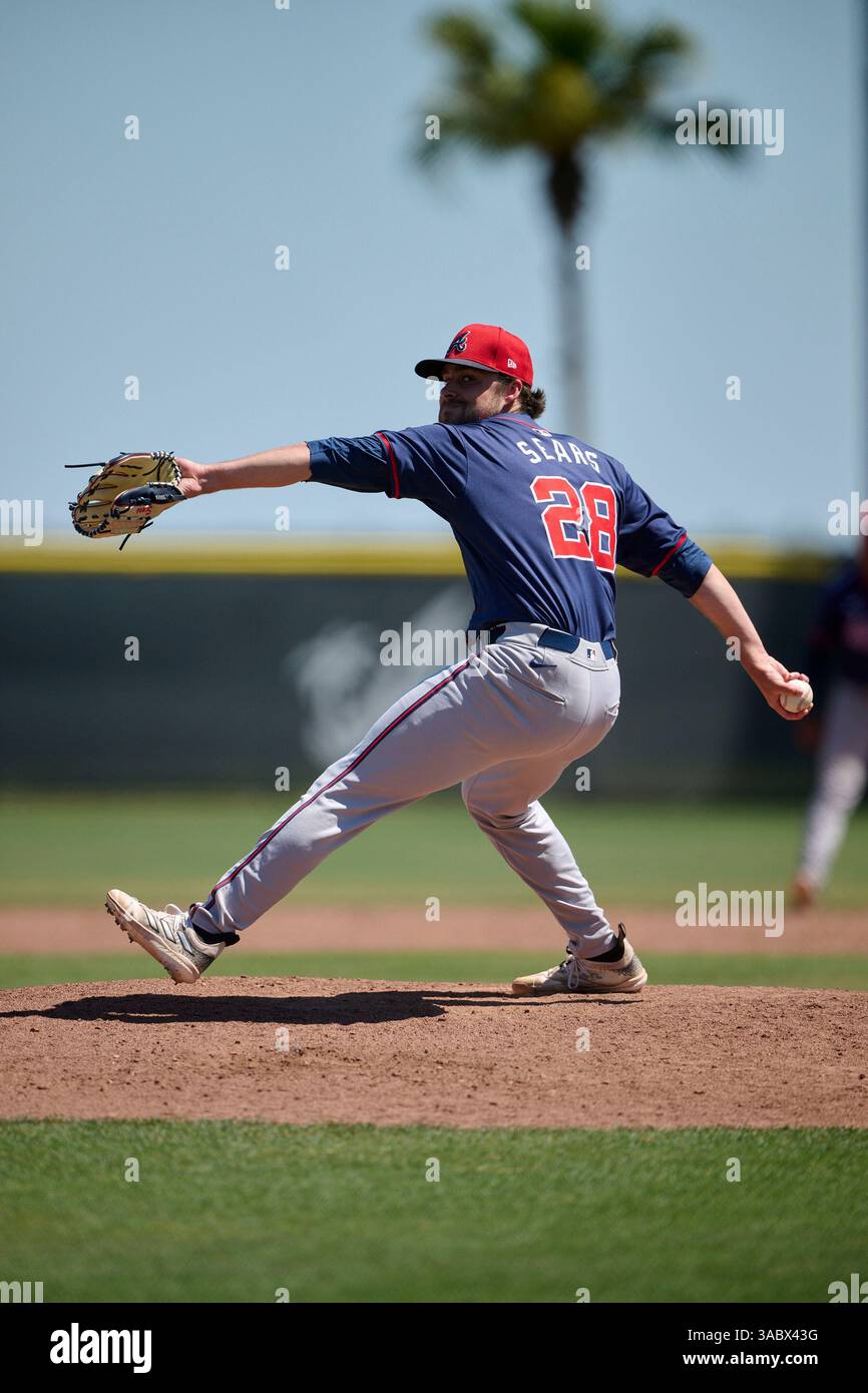 Atlanta Braves pitcher Brett Sears (28) during an MiLB Spring Training ...
