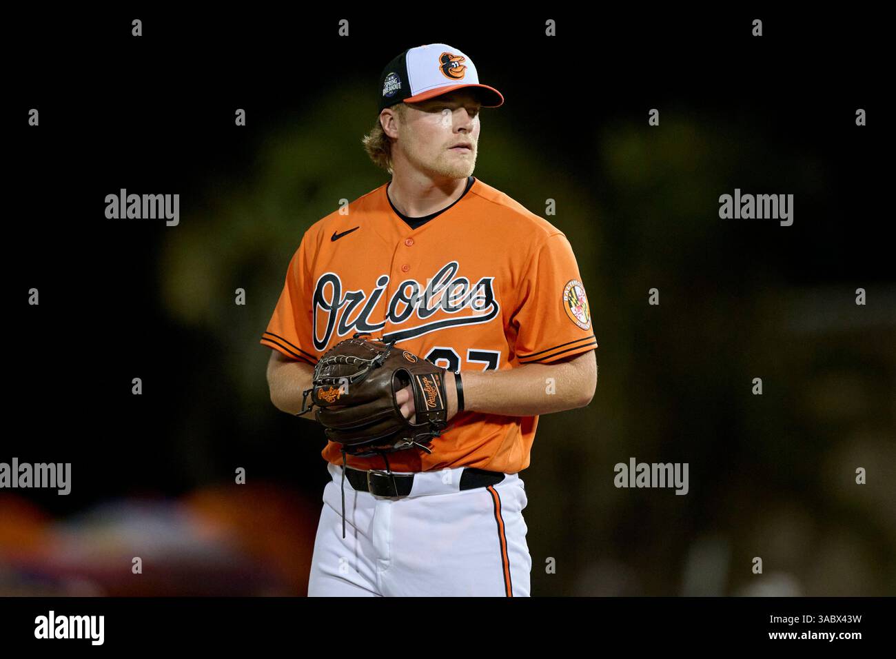 Baltimore Orioles pitcher Braxton Bragg (87) during an MLB Spring ...