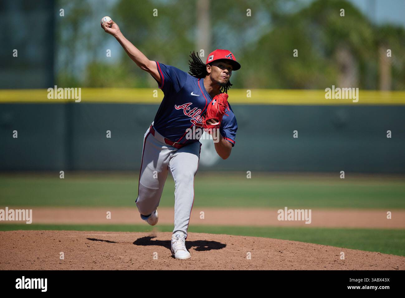 Atlanta Braves pitcher Samuel Mejia (38) during an MiLB Spring Training ...