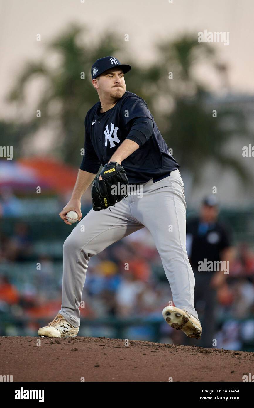 New York Yankees pitcher Ben Hess (73) during an MLB Spring Breakout ...