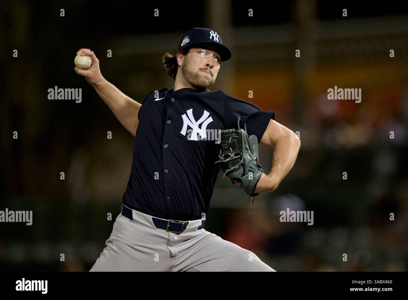 New York Yankees pitcher Bryce Cunningham (35) during an MLB Spring ...
