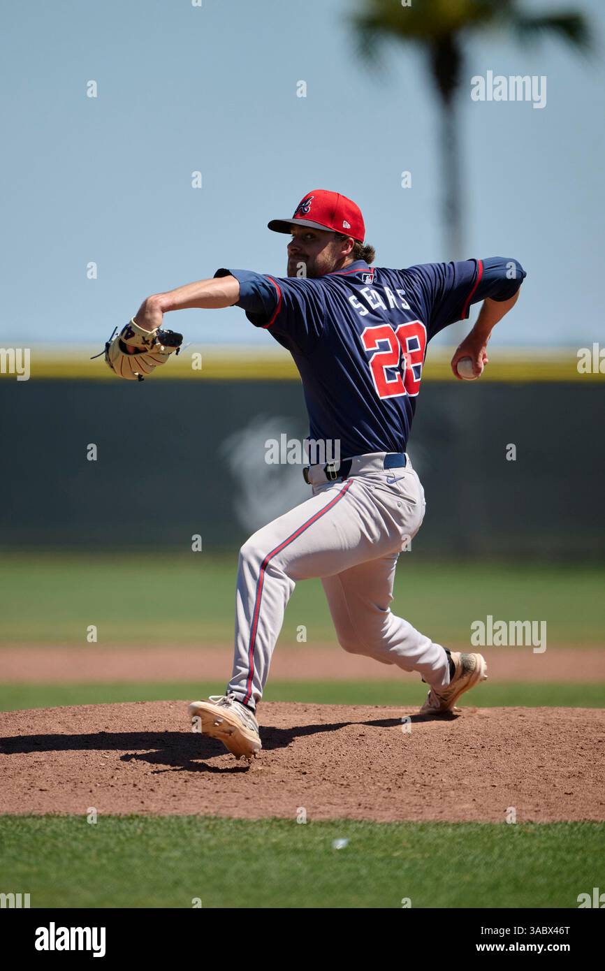 Atlanta Braves pitcher Brett Sears (28) during an MiLB Spring Training ...