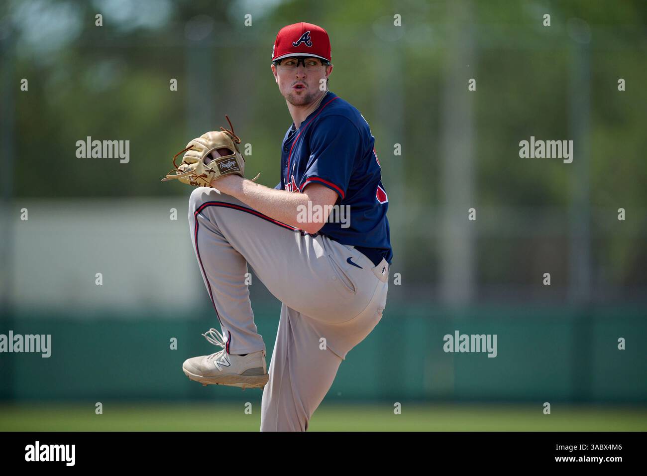 Atlanta Braves pitcher Austin Smith (83) during an MiLB Spring Training ...