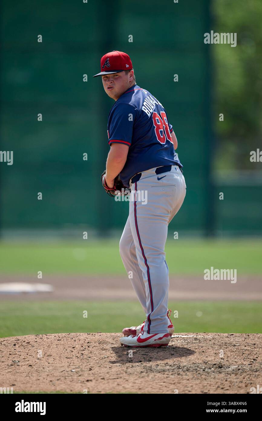 Atlanta Braves pitcher Ryan Bourassa (88) during an MiLB Spring Training game against the ...
