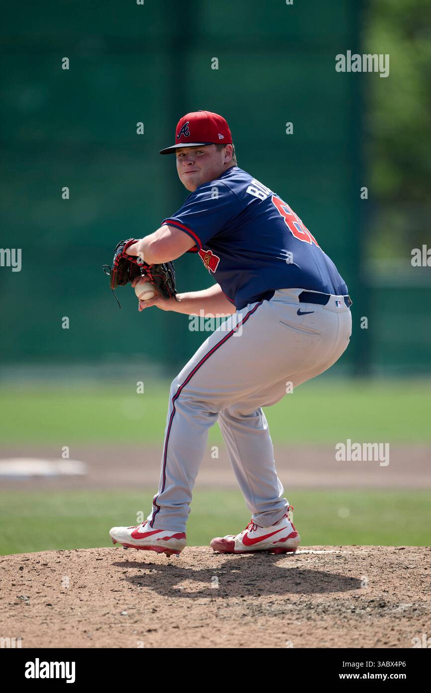 Atlanta Braves pitcher Ryan Bourassa (88) during an MiLB Spring ...