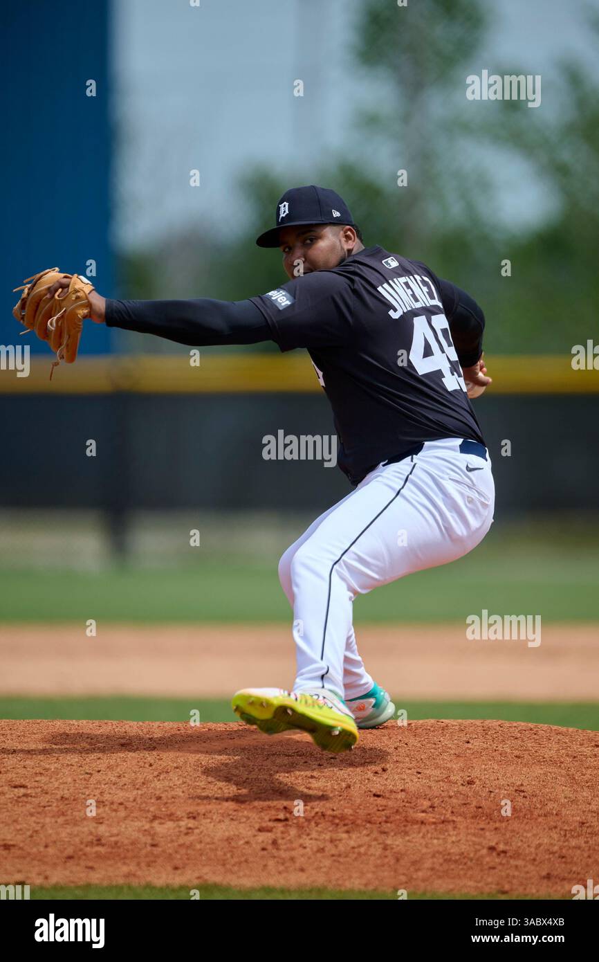 Detroit Tigers pitcher Marco Jimenez (49) during an MiLB Spring ...
