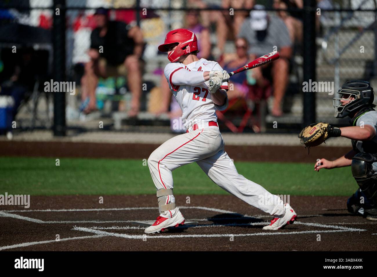 Plattsburgh State Cardinals TJ Beninati (27) at bat during an NCAA ...