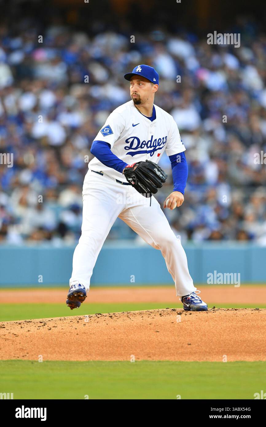 LOS ANGELES, CA - APRIL 02: Los Angeles Dodgers pitcher Blake Snell (7 ...