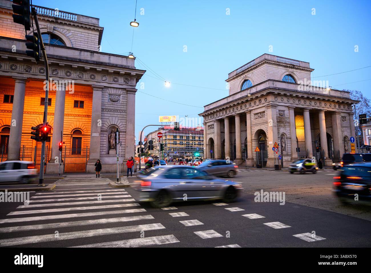 Fast cars passing Porta Venezia (Venice Gate) – Milan, Italy – 04 March ...