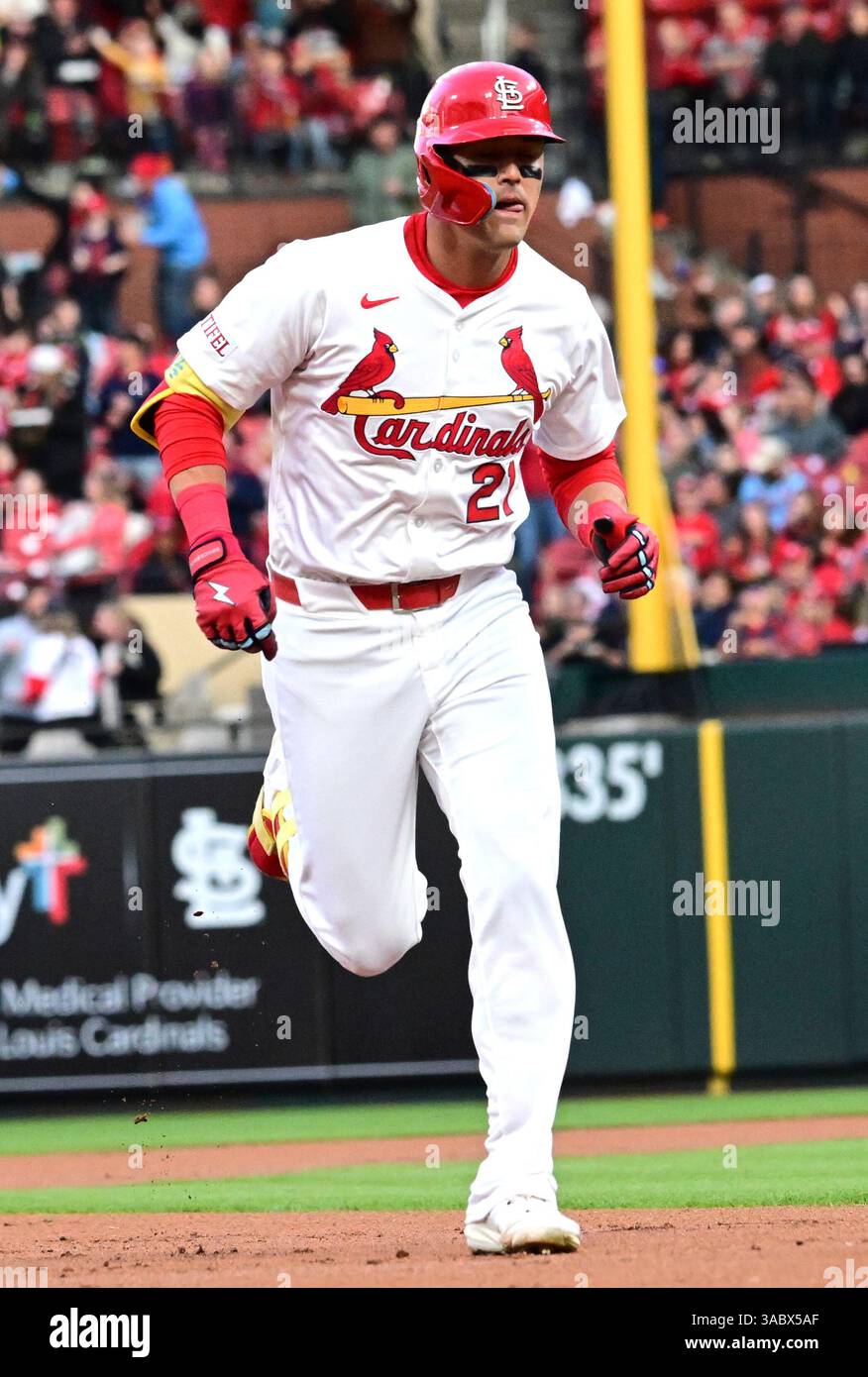 ST. LOUIS, MO - MARCH 31: St. Louis Cardinals left fielder Lars ...