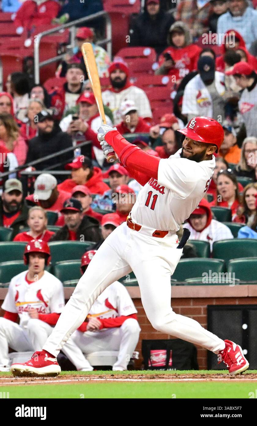 ST. LOUIS, MO - MARCH 31: St. Louis Cardinals centerfielder Victor ...