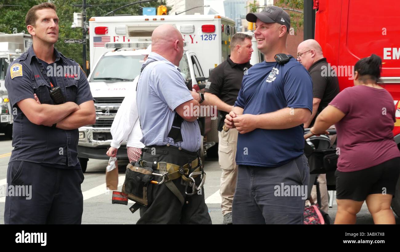 New York City, United States - 11 September 2023: Firefighters ...
