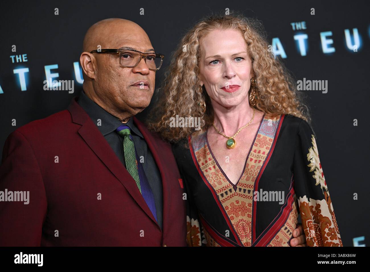 New York, USA. 02nd Apr, 2025. (L-R) Laurence Fishburne and Bronwyn ...