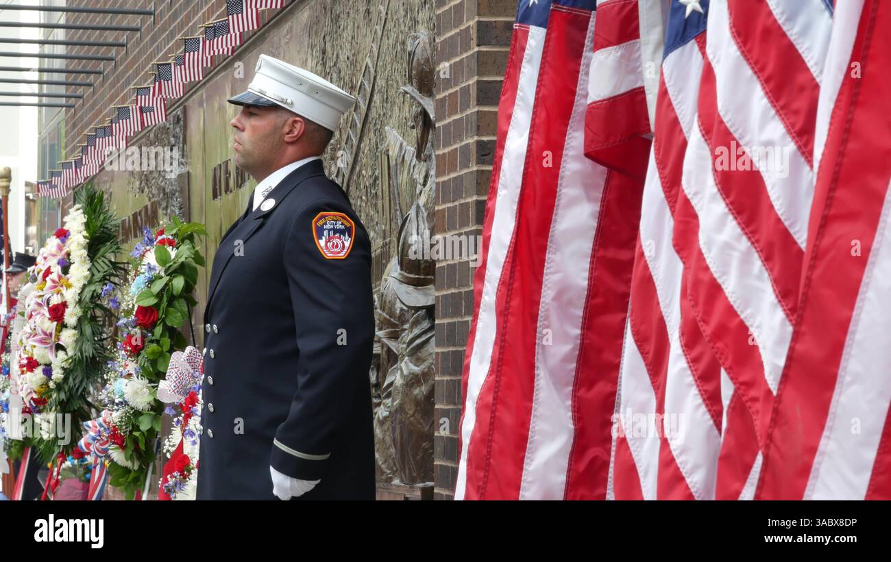 New York City, United States - 11 September 2023: Firefighters ...