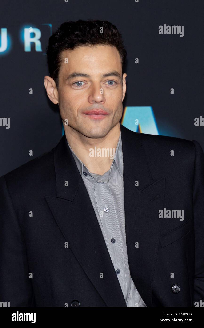 Ny. 02nd Apr, 2025. Rami Malek at arrivals for THE AMATEUR Premiere ...