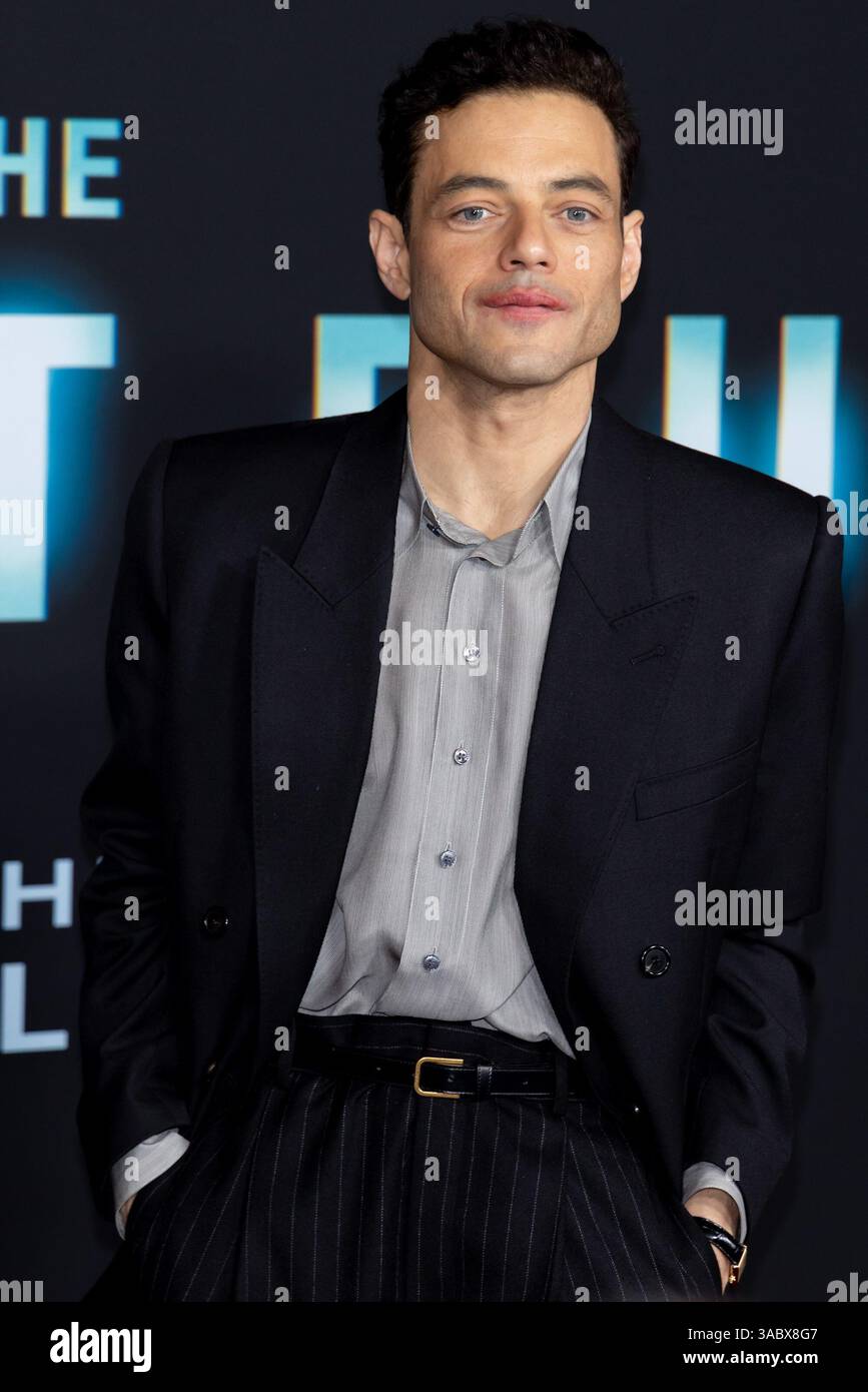 Ny. 02nd Apr, 2025. Rami Malek at arrivals for THE AMATEUR Premiere ...