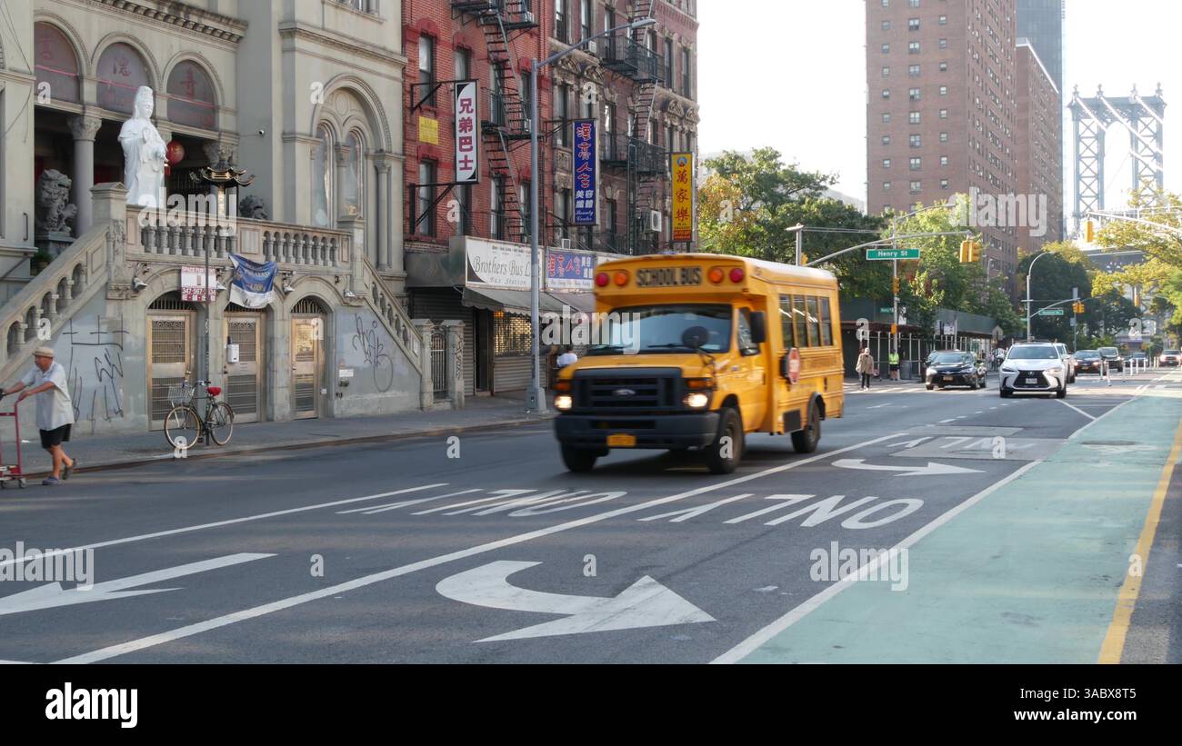 New York City, United States - 7 Sept 2023: Yellow School Bus on ...