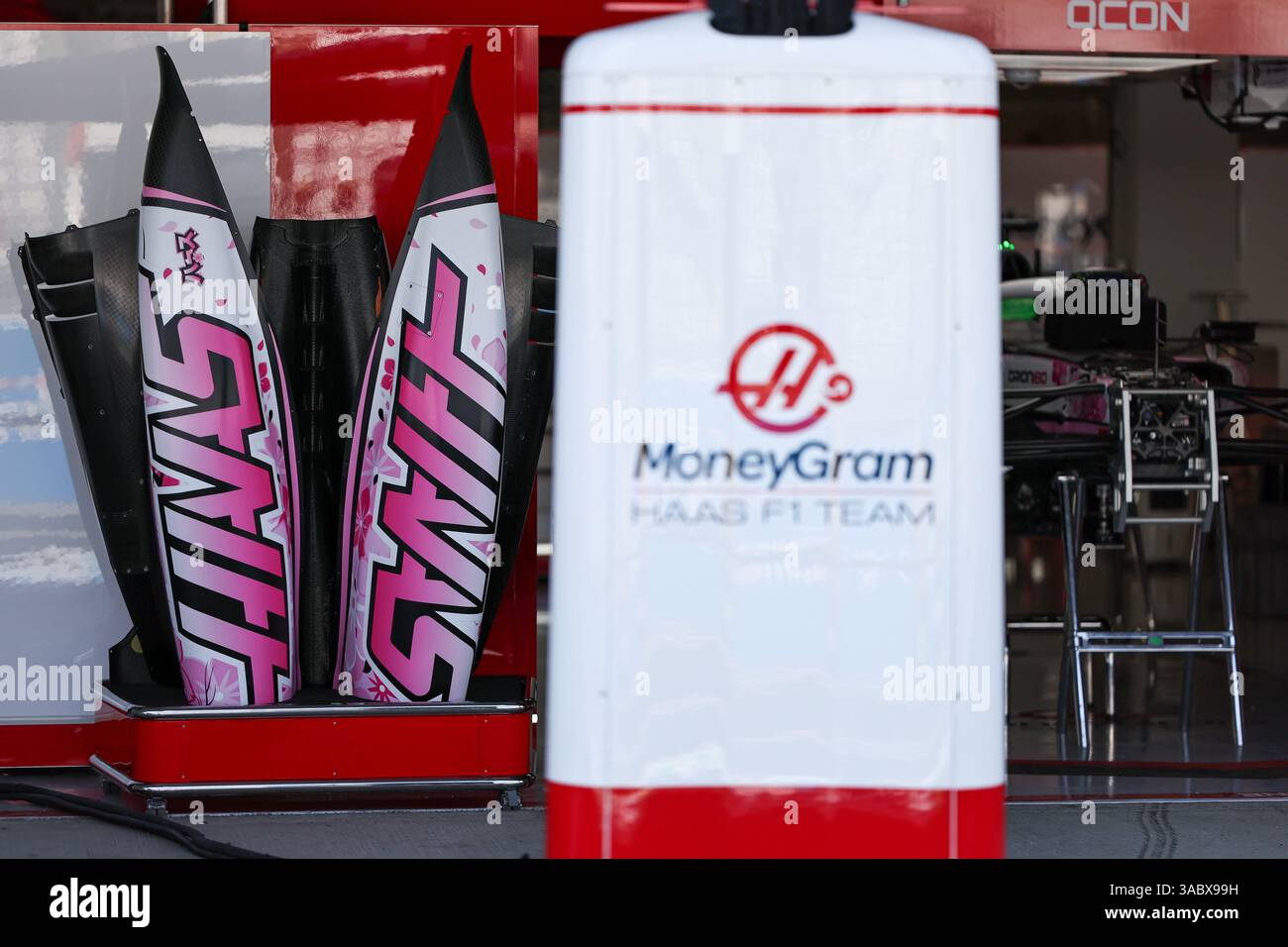 SUZUKA, JAPAN - APRIL 3: Haas Japanese GP Special Livery is present ...
