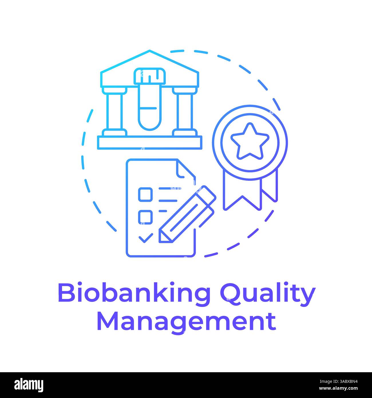 Biobanking quality management blue gradient concept icon Stock Vector ...