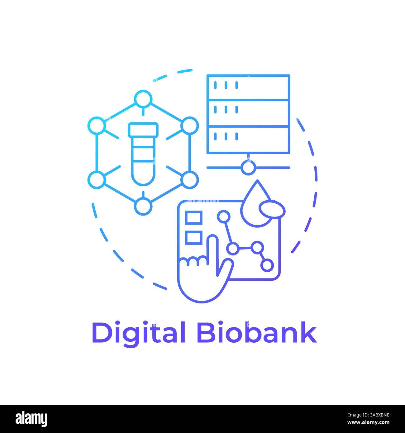 Digital biobanks blue gradient concept icon Stock Vector Image & Art ...