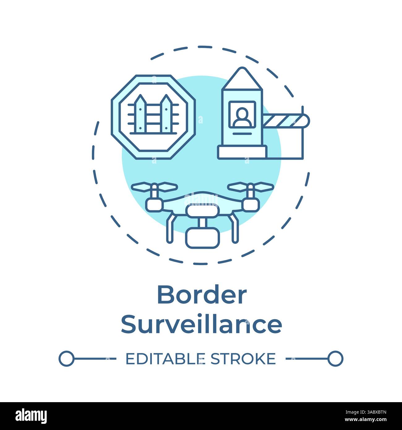 Border surveillance soft blue concept icon Stock Vector Image & Art - Alamy