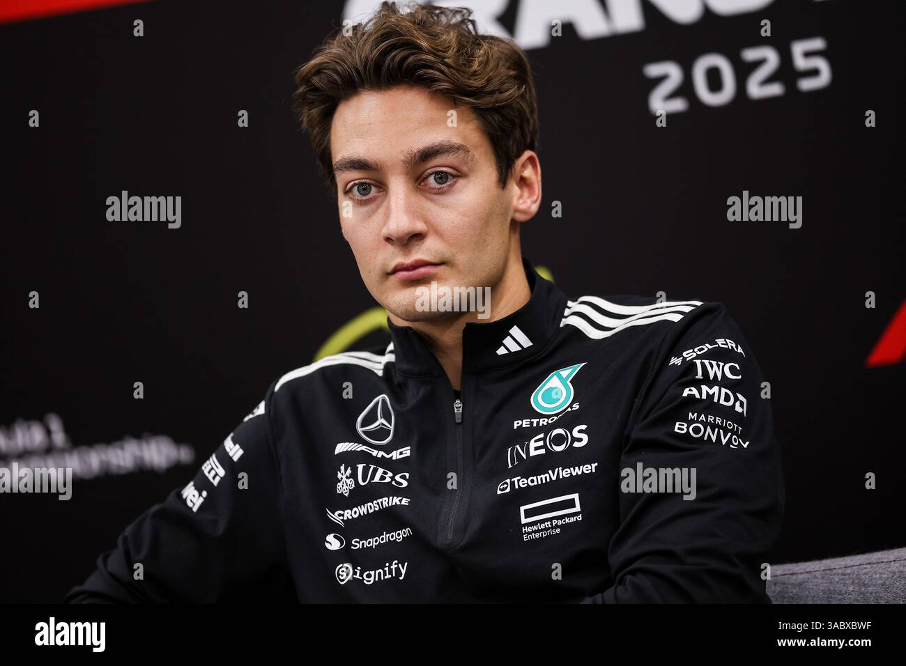 RUSSELL George (gbr), Mercedes AMG F1 Team W16, portrait press conference during the Formula 1 ...