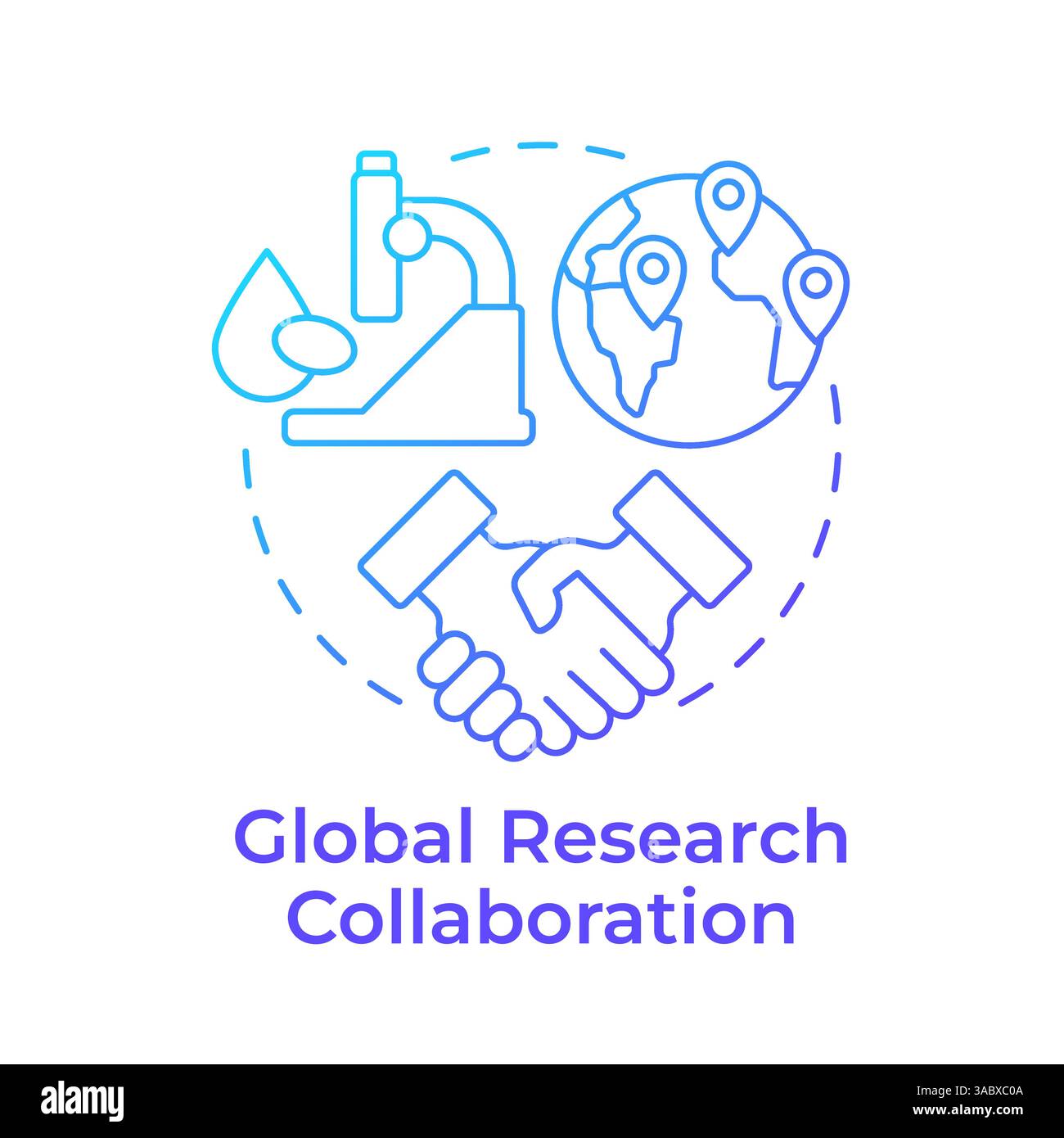 Global research collaboration blue gradient concept icon Stock Vector ...