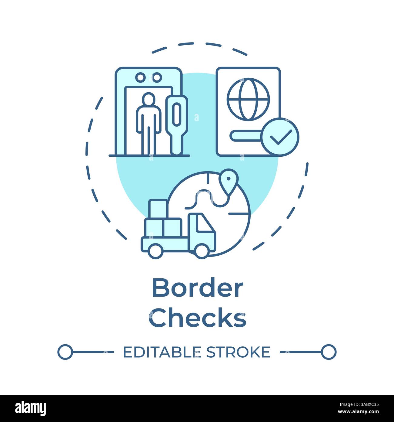 Border checks soft blue concept icon Stock Vector Image & Art - Alamy