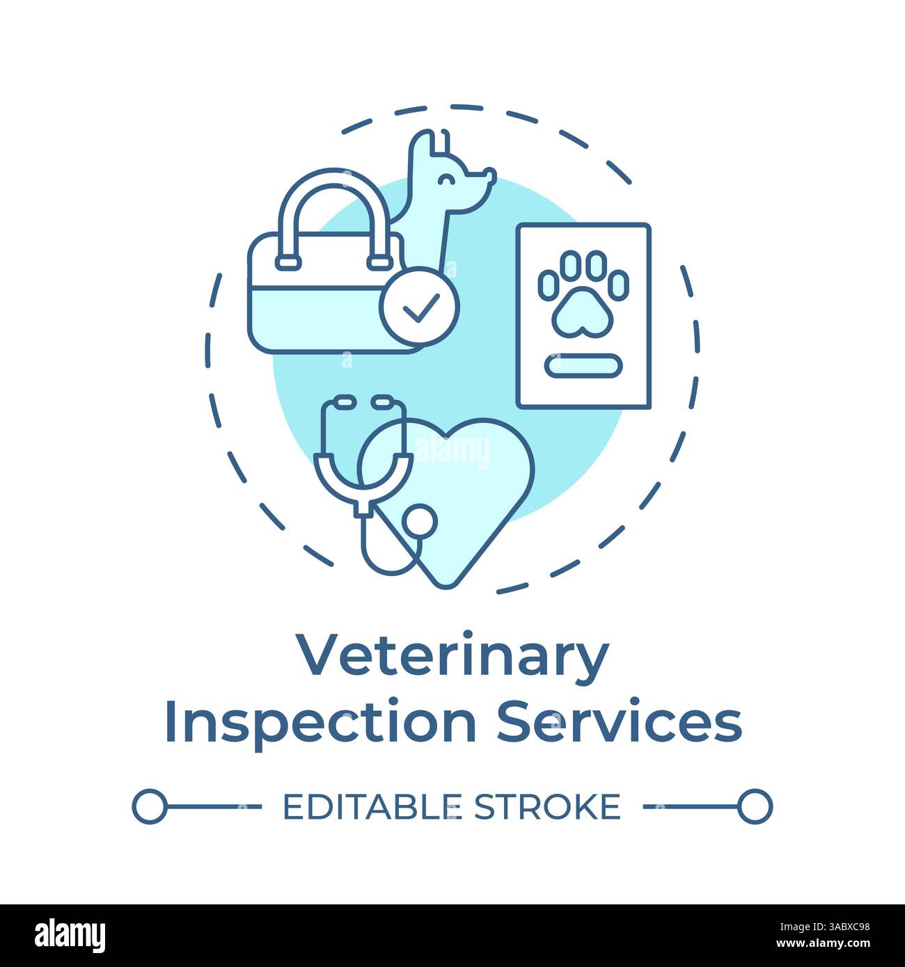 Veterinary inspection services soft blue concept icon Stock Vector ...