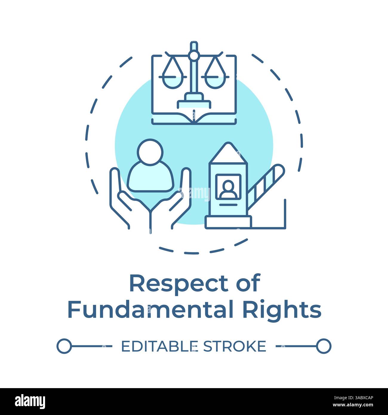 Respect of fundamental rights soft blue concept icon Stock Vector Image ...