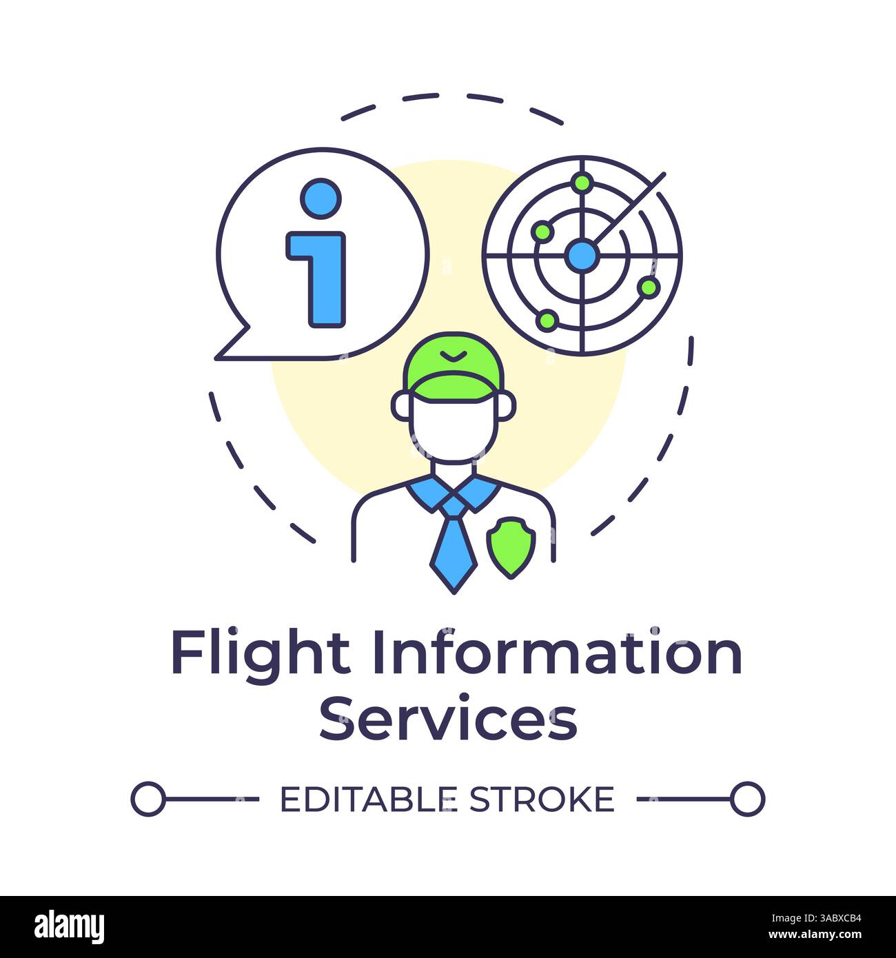 Flight information services multi color concept icon Stock Vector Image ...
