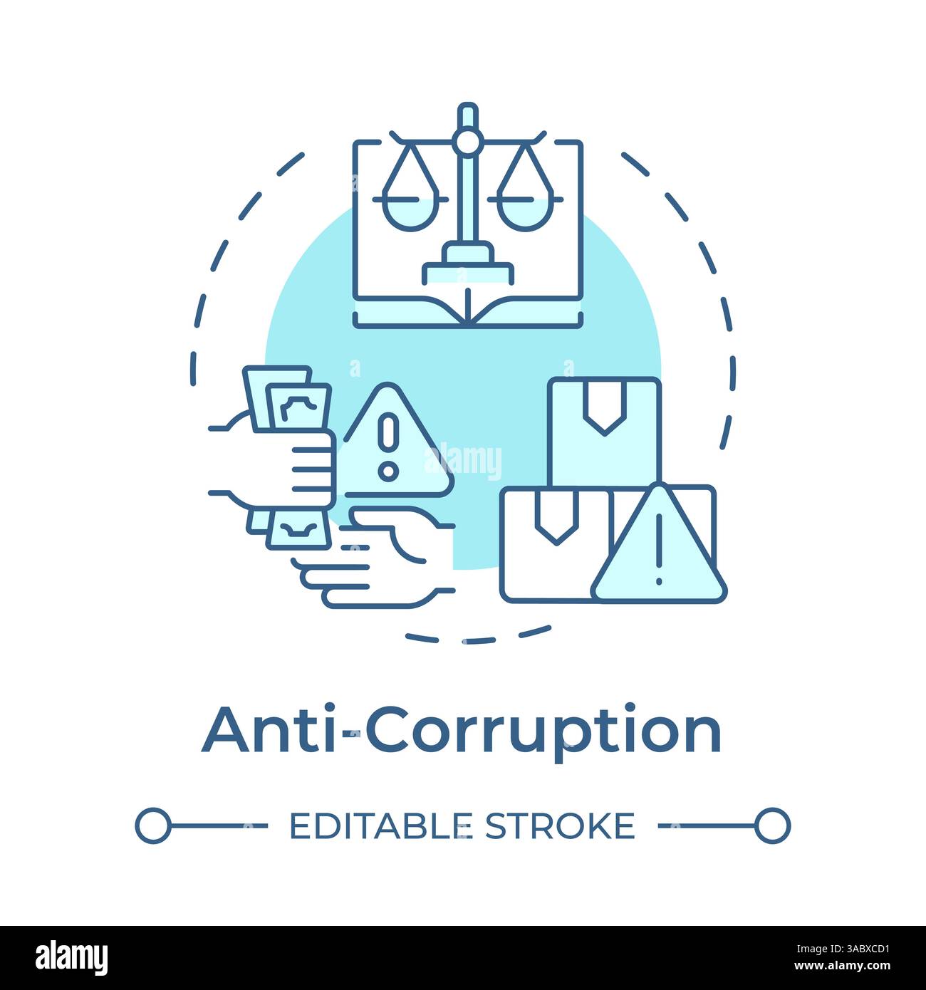 Anti corruption soft blue concept icon Stock Vector Image & Art - Alamy