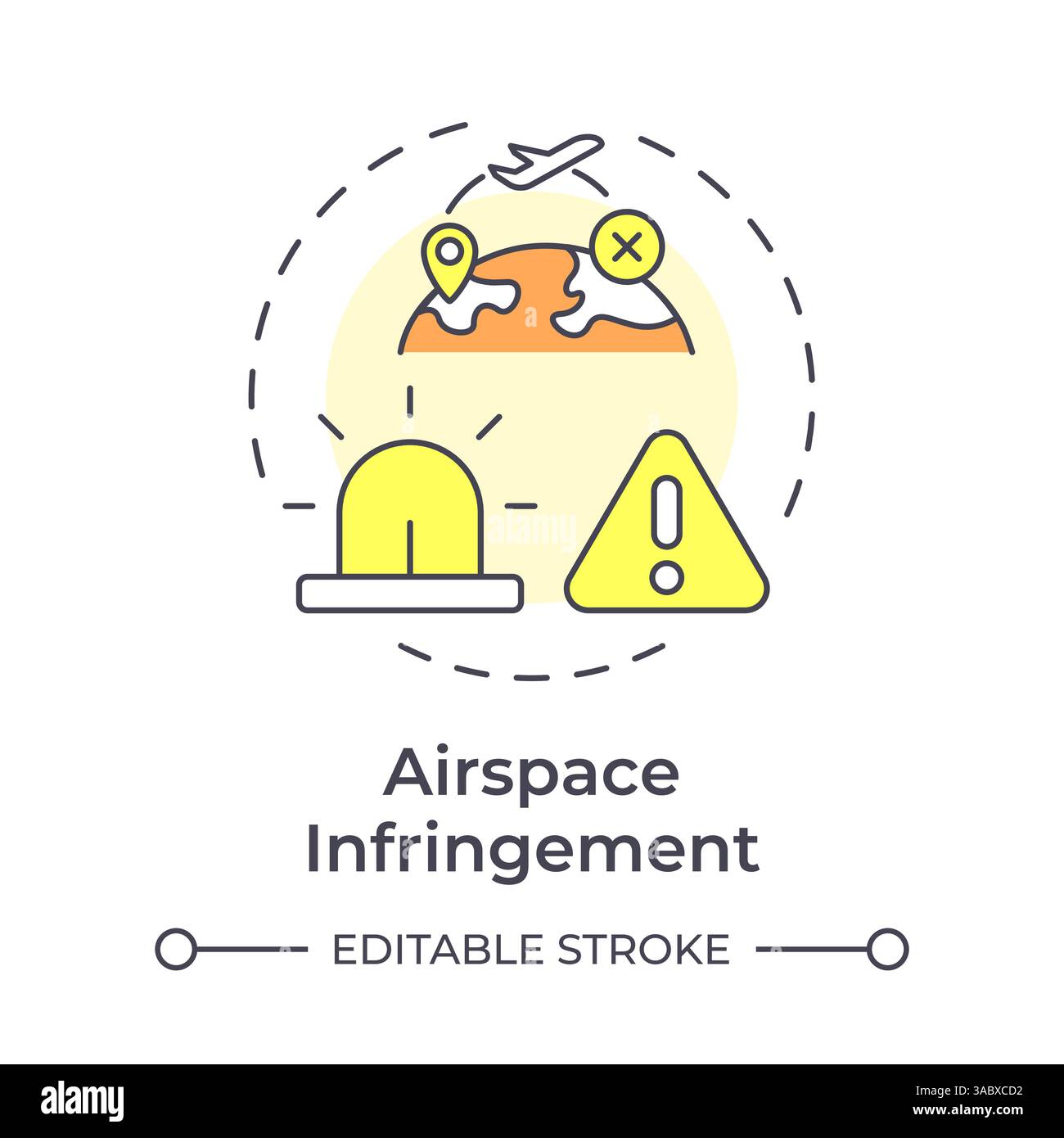 Airspace infringement multi color concept icon Stock Vector Image & Art ...