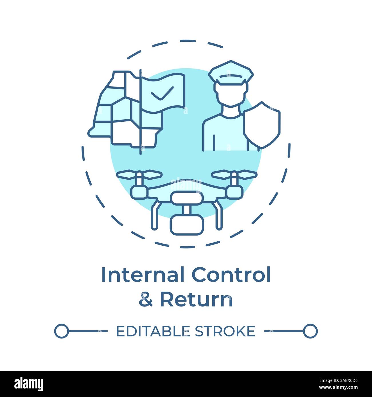 Internal control and return soft blue concept icon Stock Vector Image ...