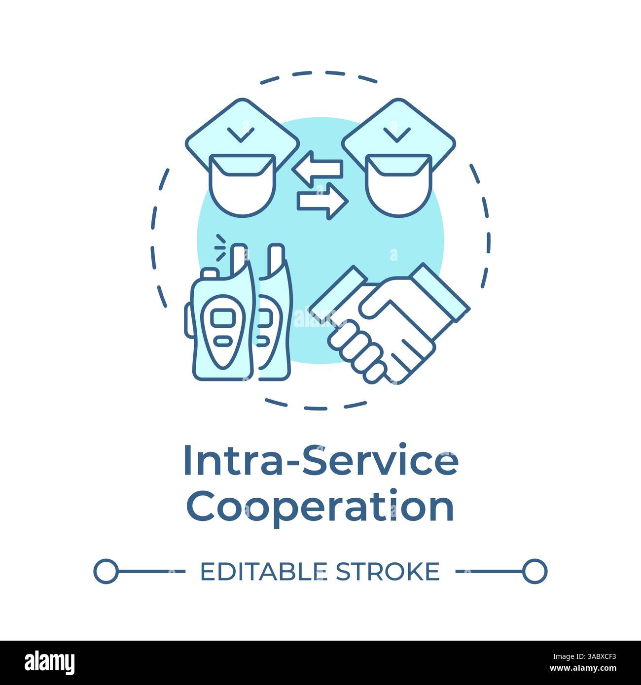 Intra service cooperation soft blue concept icon Stock Vector Image ...