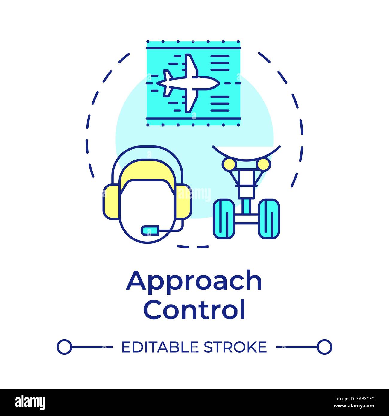 Approach control multi color concept icon Stock Vector Image & Art - Alamy