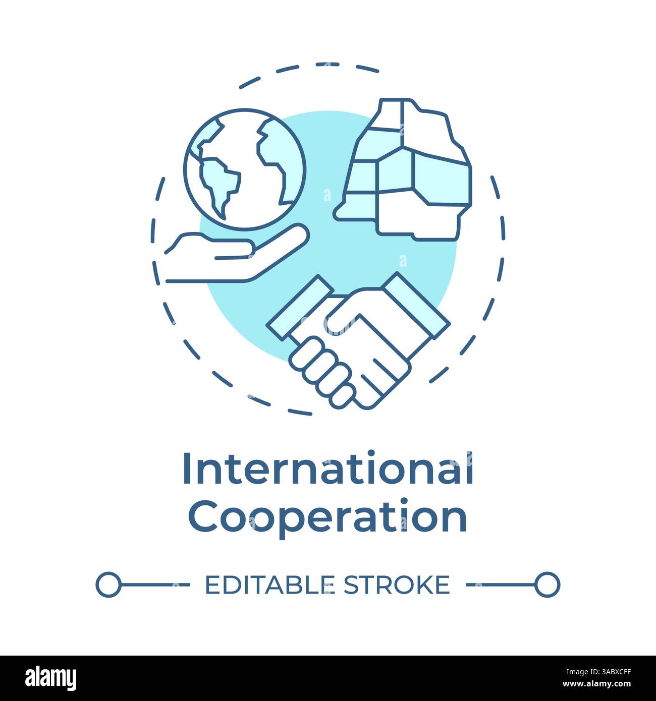 International cooperation soft blue concept icon Stock Vector Image ...