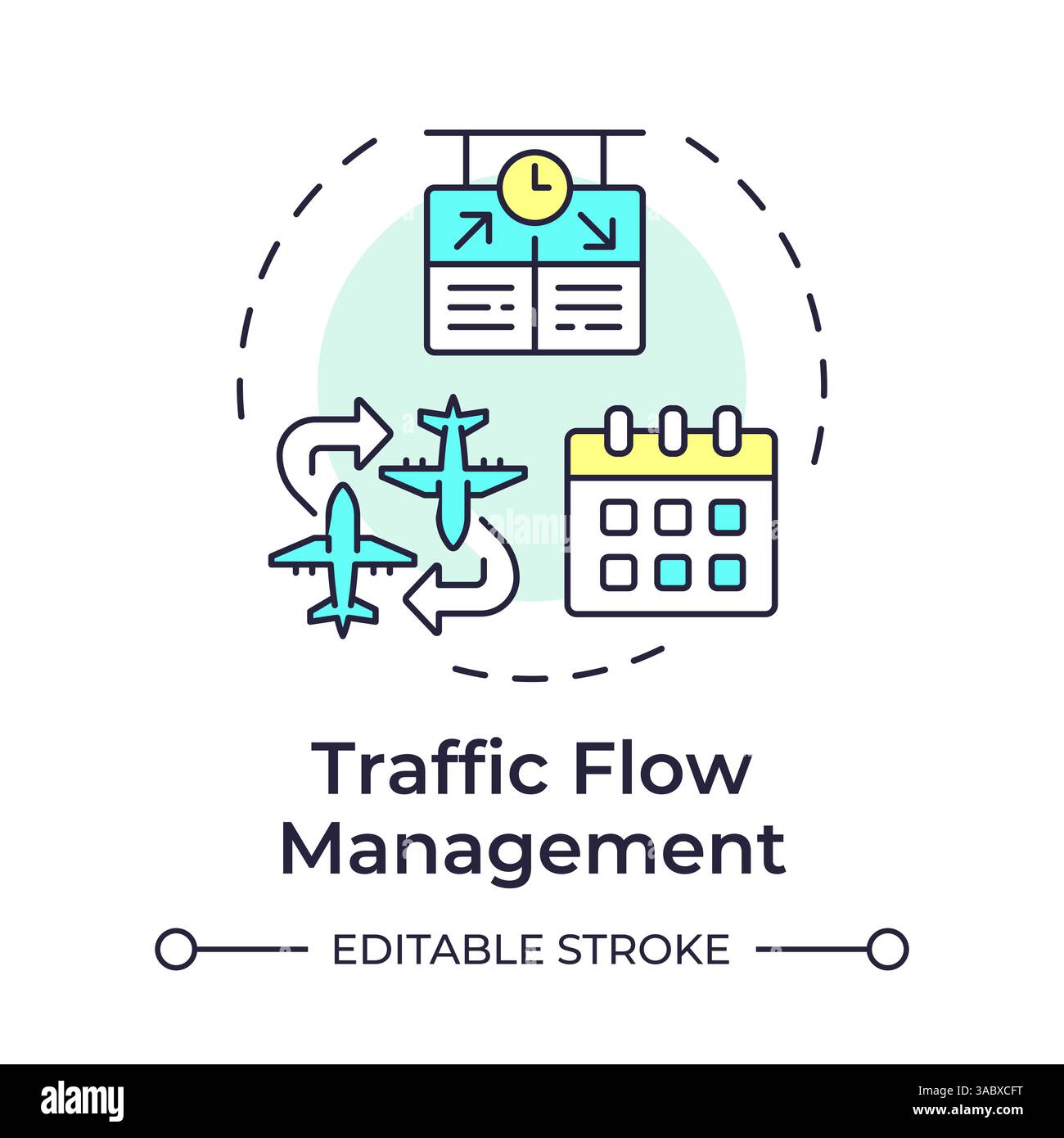 Traffic flow management multi color concept icon Stock Vector Image ...