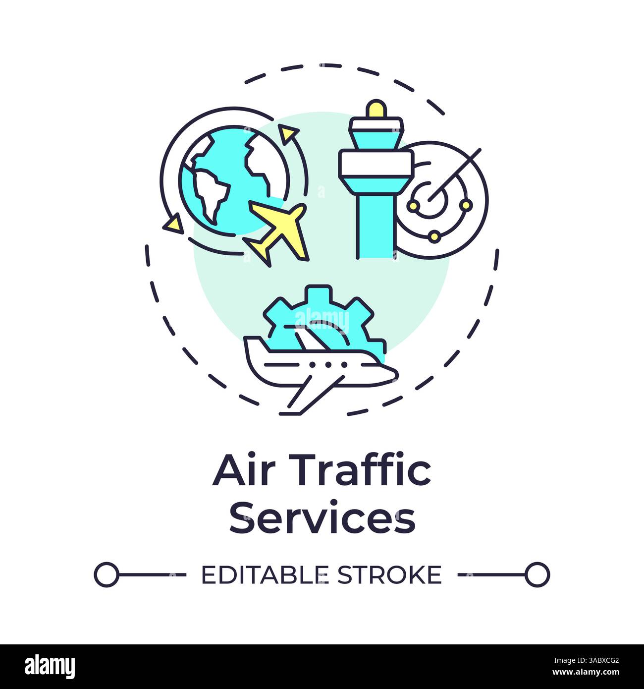 Air traffic services multi color concept icon Stock Vector Image & Art ...