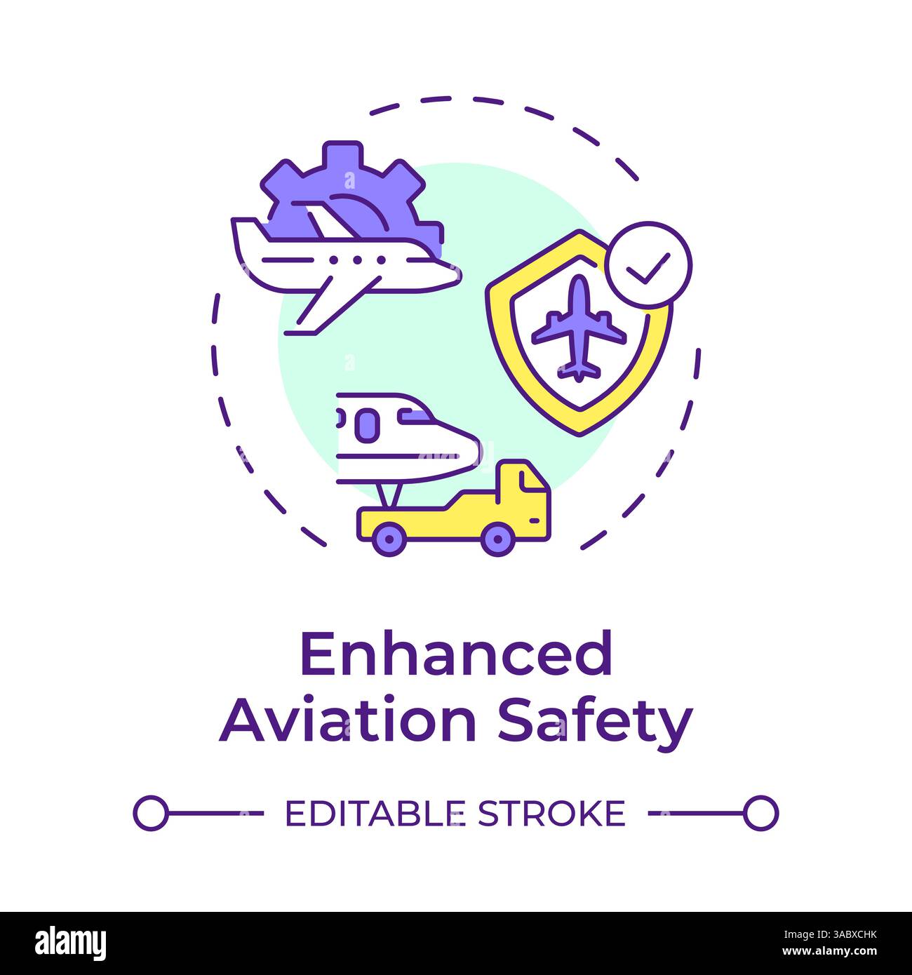 Enhanced aviation safety multi color concept icon Stock Vector Image ...