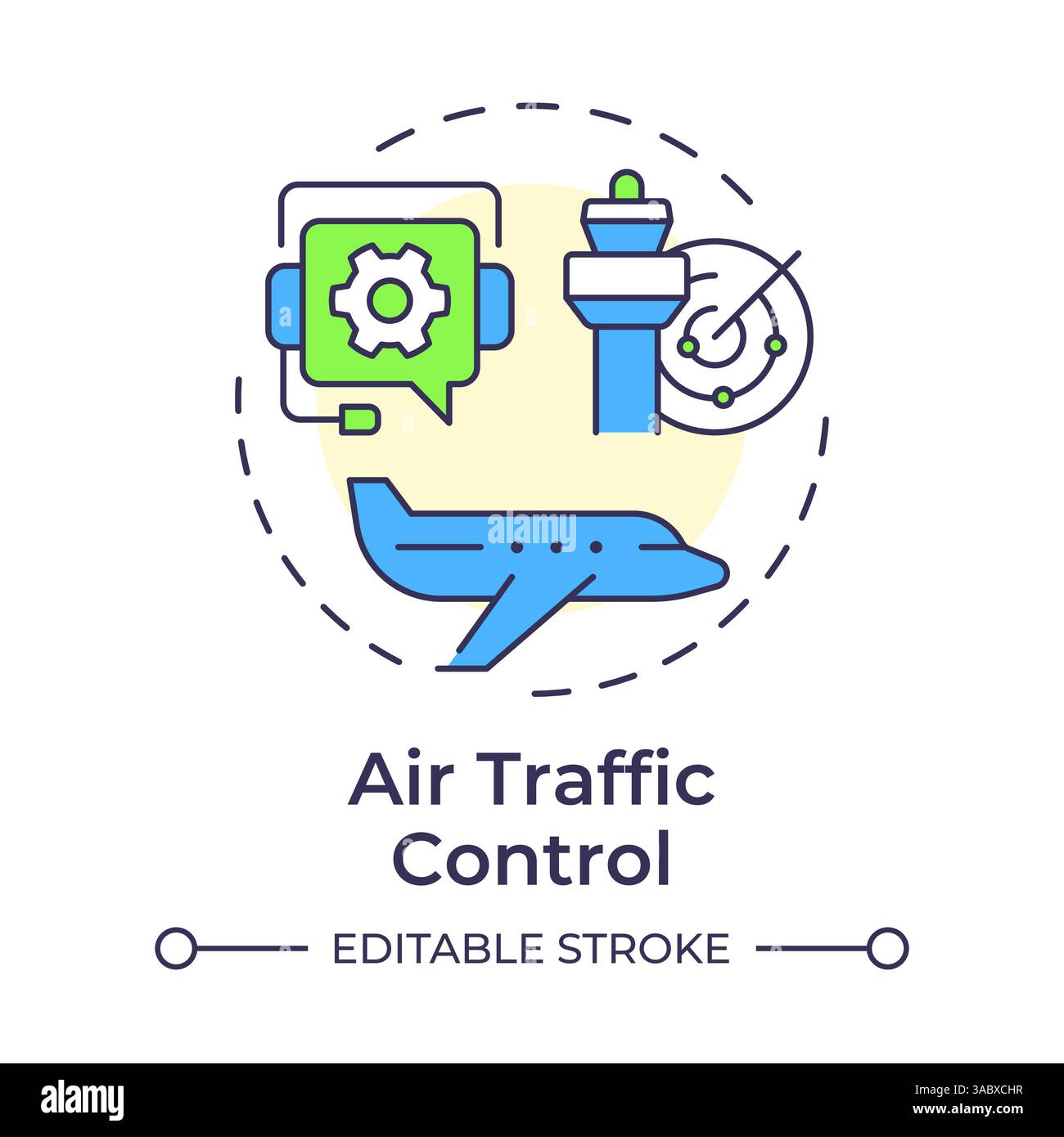 Air traffic control multi color concept icon Stock Vector Image & Art - Alamy