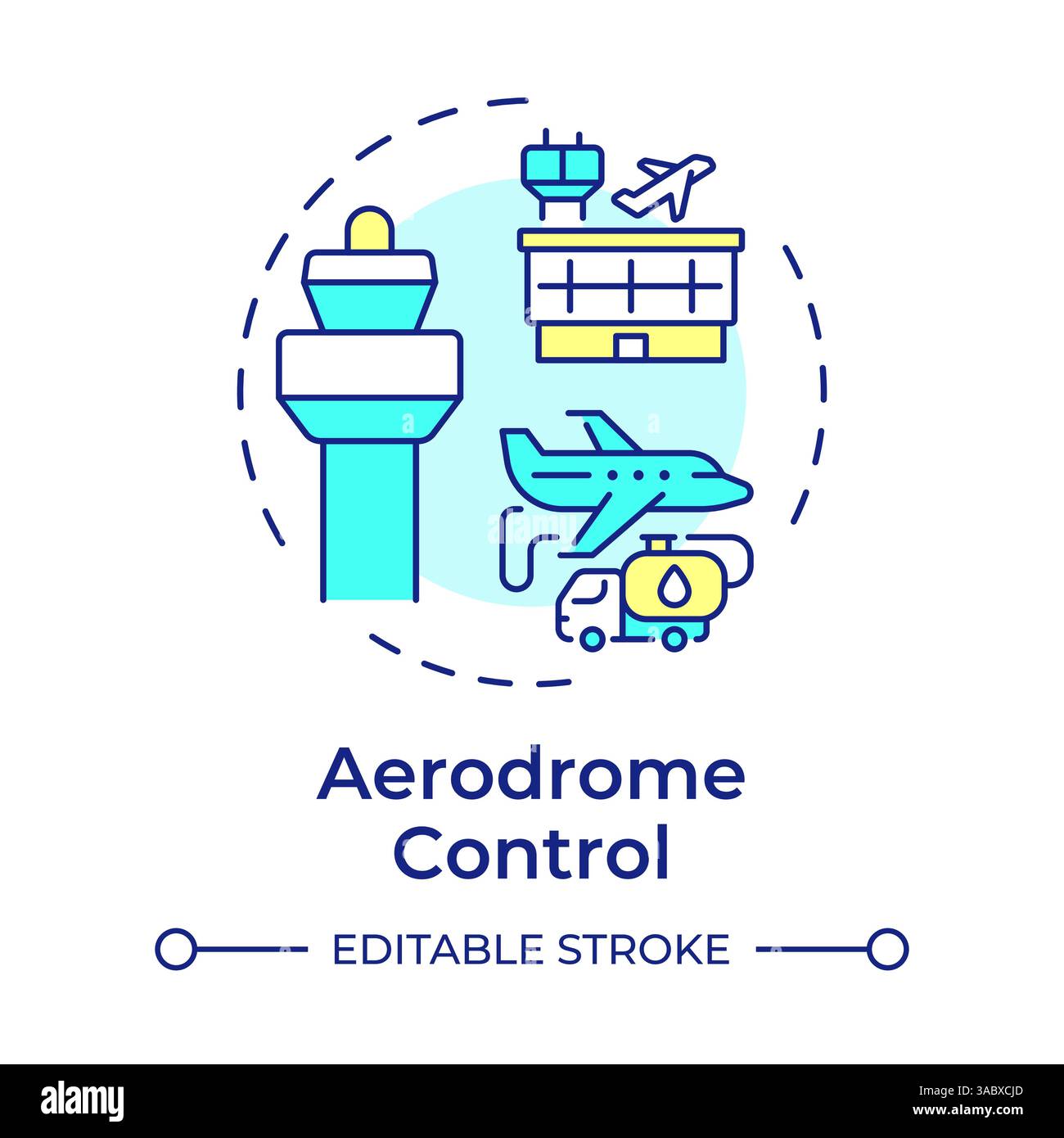 Aerodrome control multi color concept icon Stock Vector Image & Art - Alamy