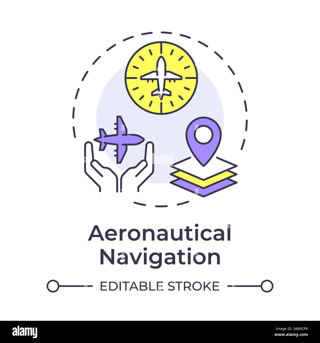 Aeronautical navigation multi color concept icon Stock Vector Image ...
