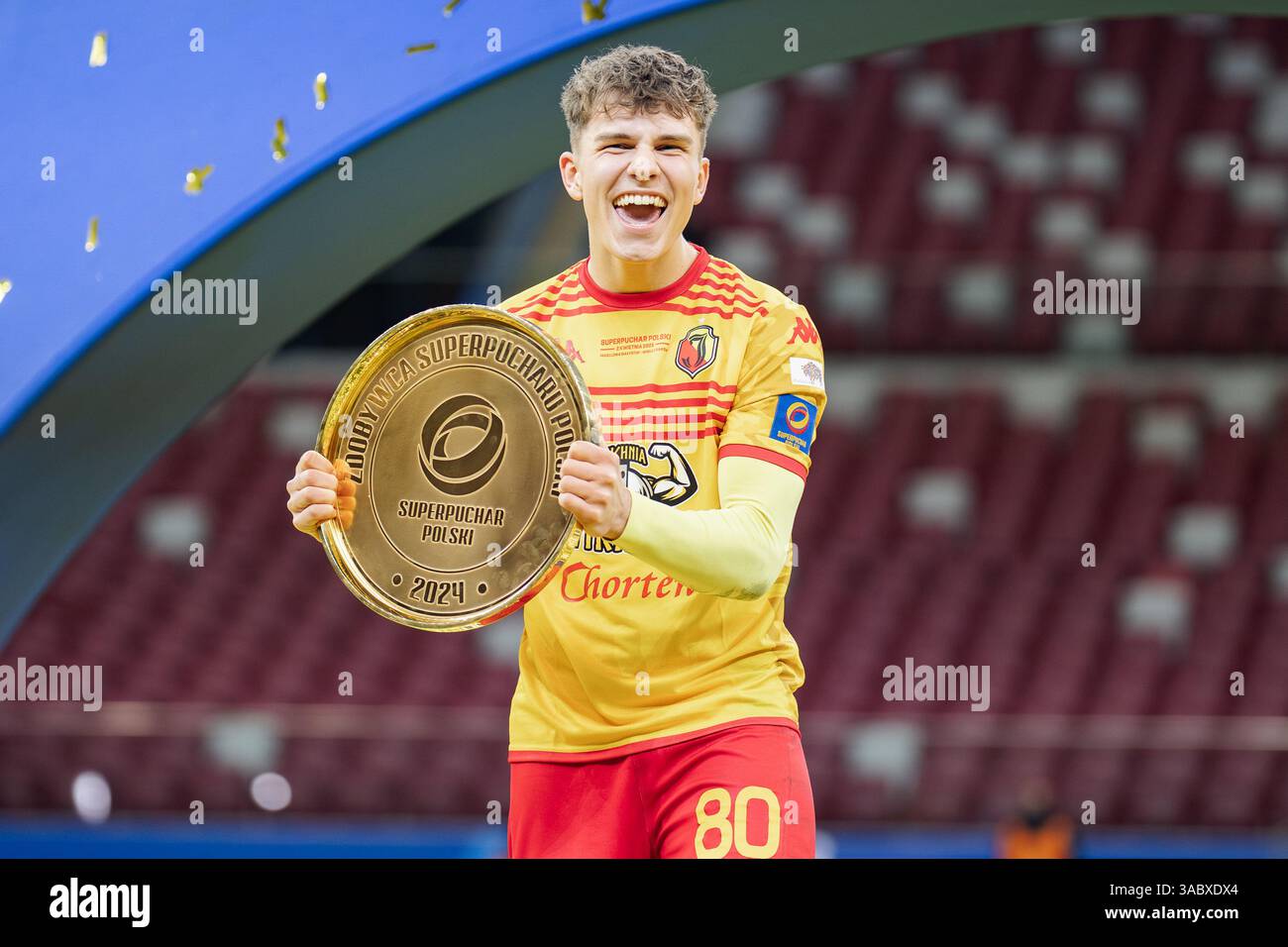 Warsaw, Poland. 02nd Apr, 2025. Oskar Pietuszewski of Jagiellonia ...