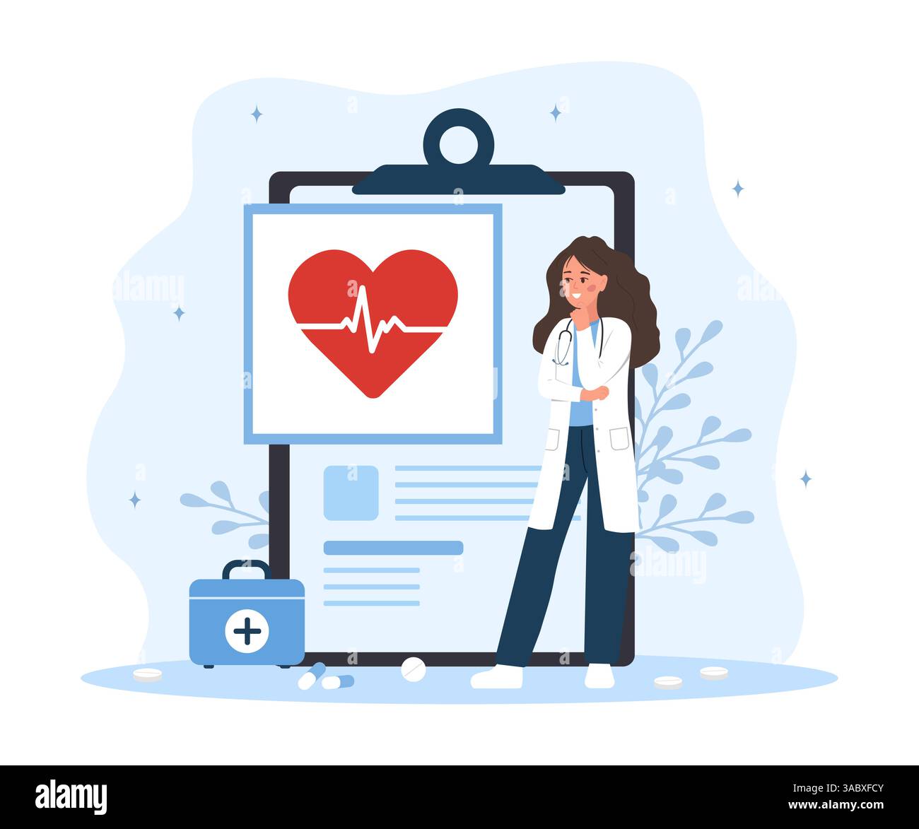 Cardiologist concept. Cardiac surgeon. Female doctor examination Heart ...
