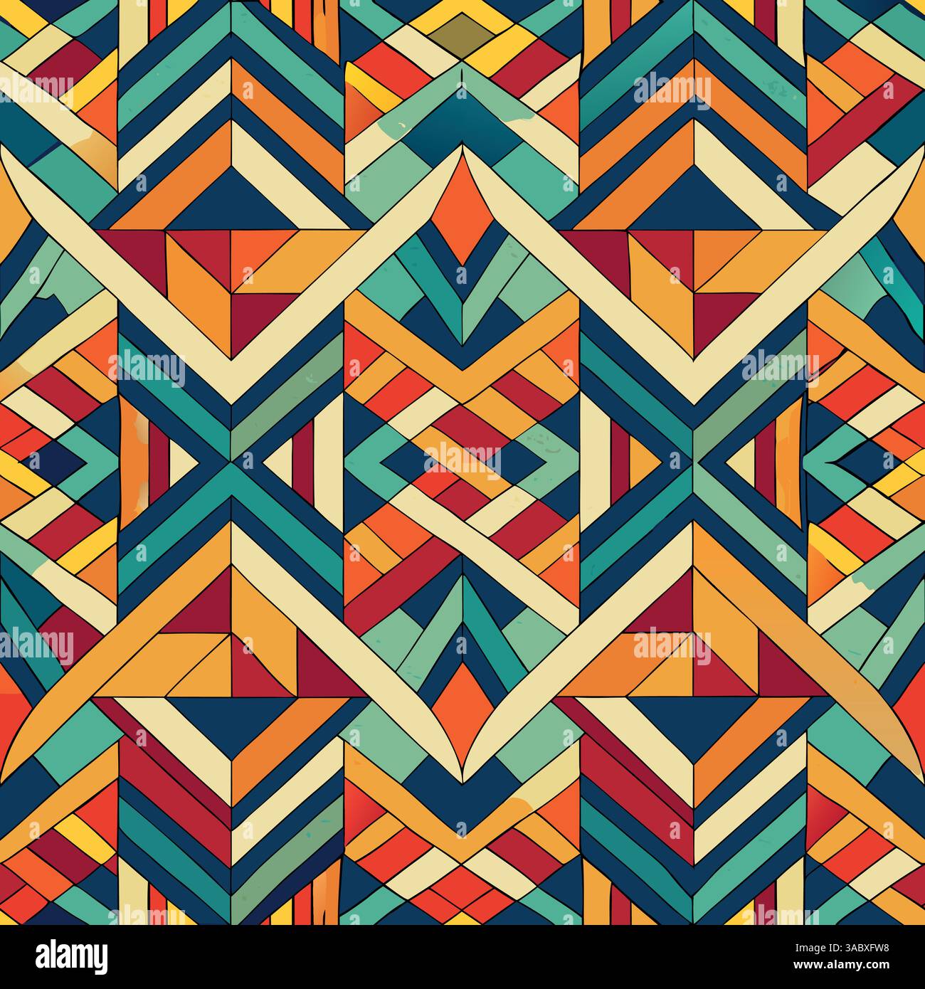 A dynamic arrangement of geometric shapes forms a visually striking ...