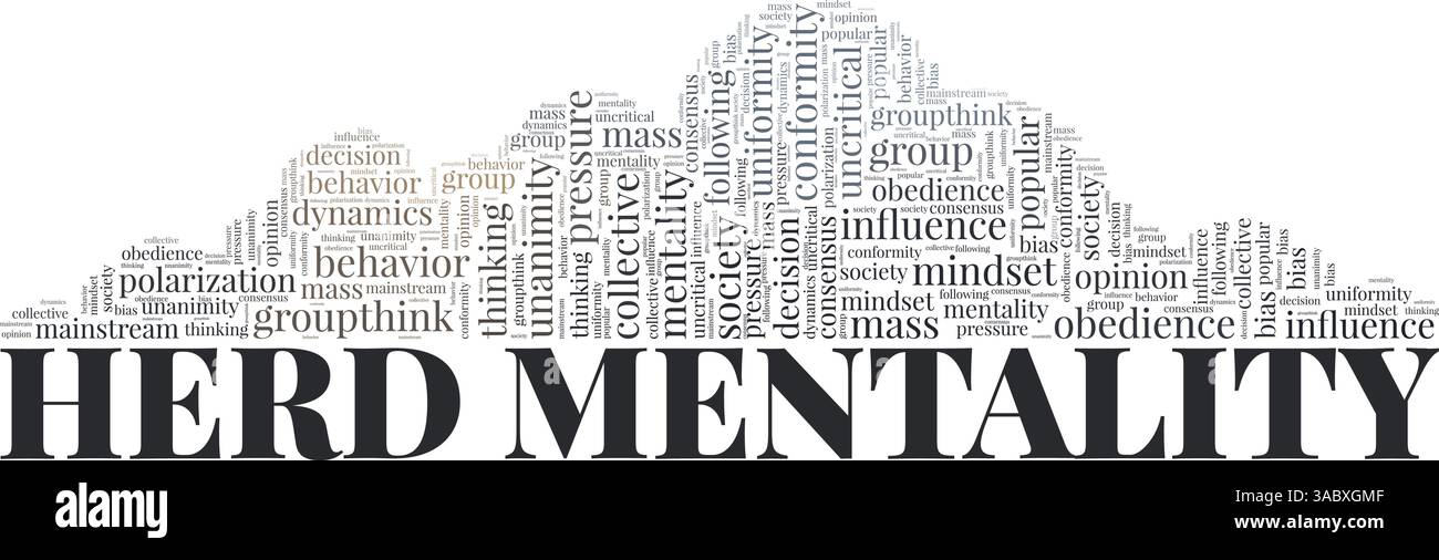 Herd Mentality word cloud conceptual design isolated on white ...